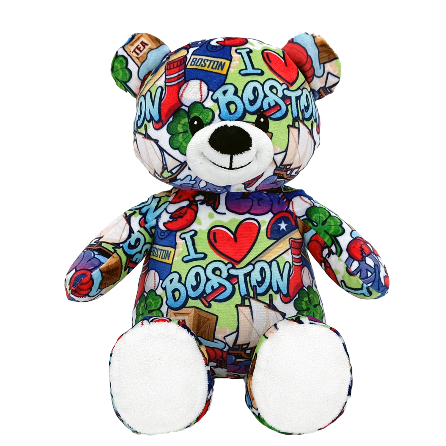 10" Boston Graffiti Eco Teddy Bear — Plushology®