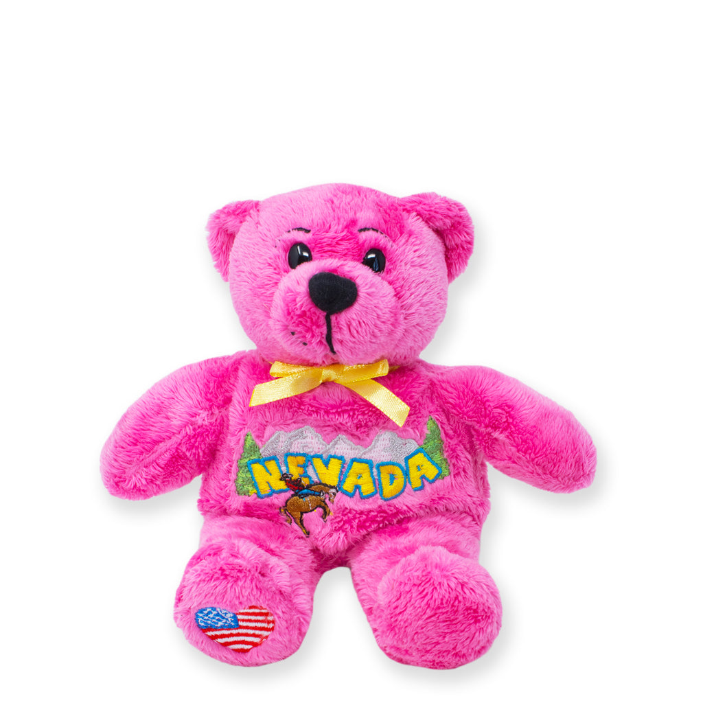 6" Nevada Symbolz® pink embroidered souvenir Teddy Bear — plush by RGU ...