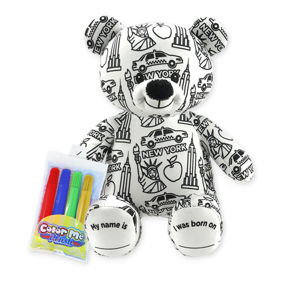 8.5" New York Color Me Plush™ Teddy — Plushology®